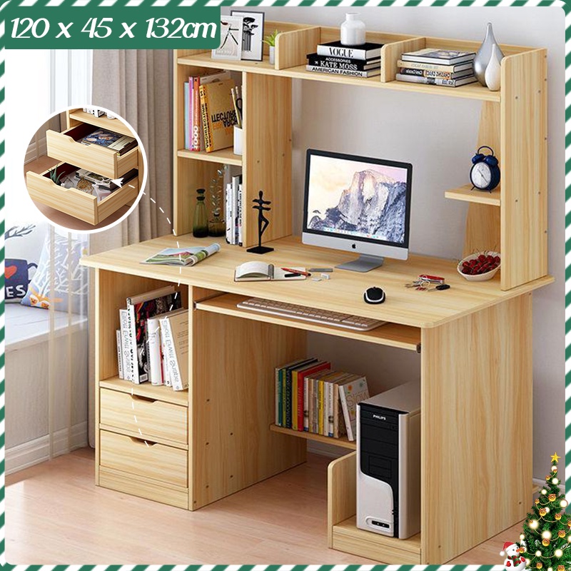 Computer desk bookshelf integrated simple home bedroom small student ...