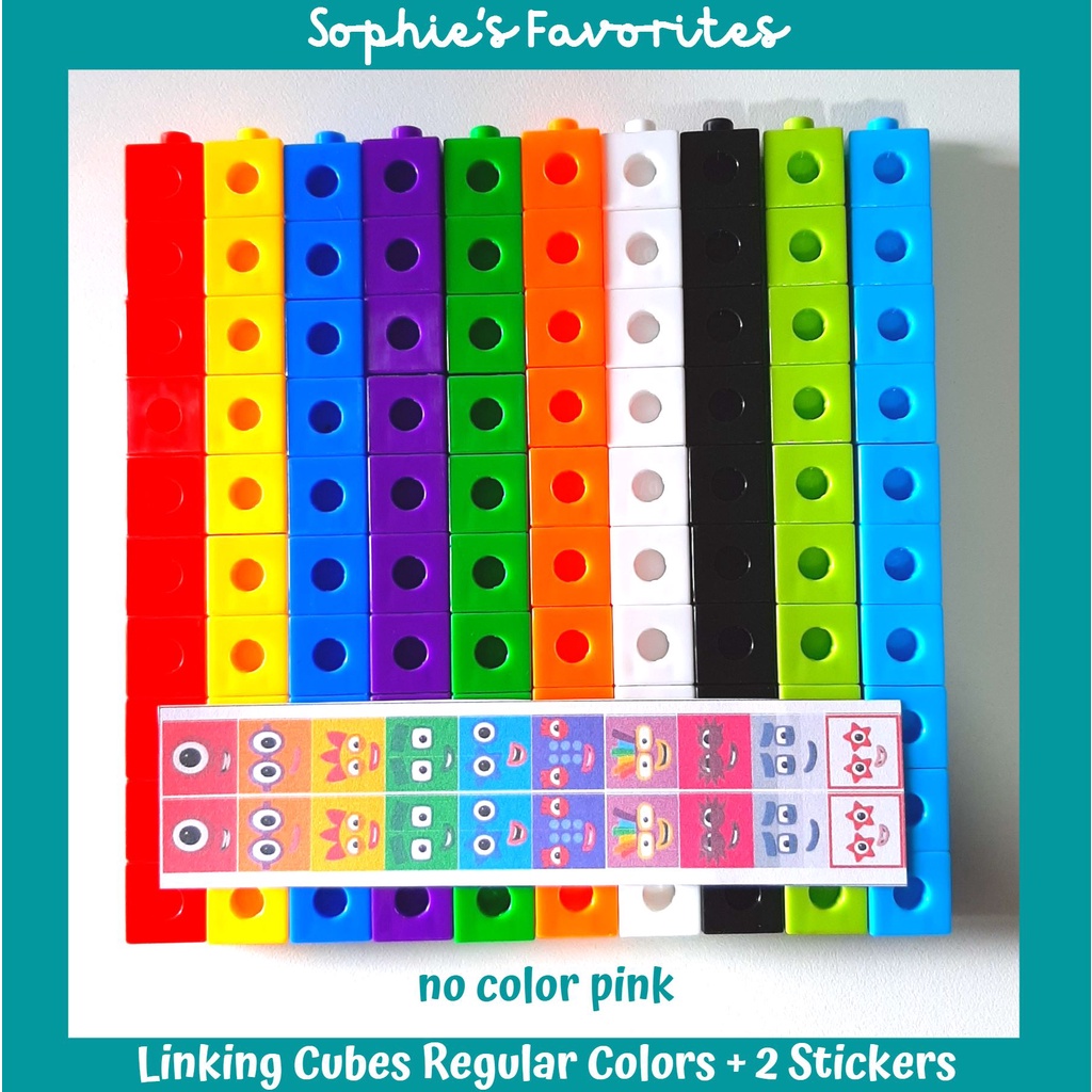 100pcs 2cm Math Linking Cubes Numberblocks Number Blocks Snap Cube Link