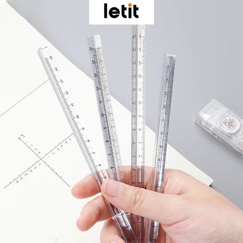 Letit Transparent Ruler 15cm Plastic Straight Ruler Creative ...