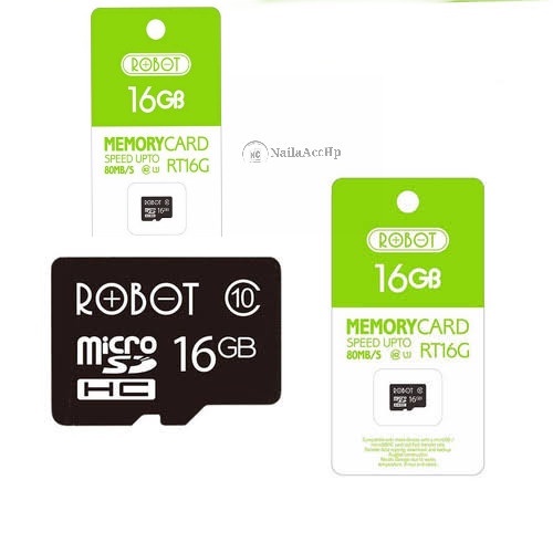 Micro SD ROBOT 16GB Memory Card CLASS 10MC Memory PACKING 16GB DATA ...