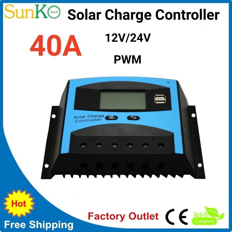 Solar Panel Regulator Charge Controller 40A 12V/24V PWM [Free Shipping ...