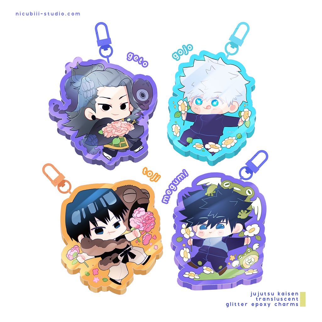 Jujutsu Kaisen Transluscent Charms Keychain Geto Gojo Toji Megumi ...