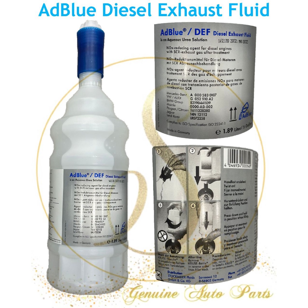 LAND ROVER JAGUAR MERCEDES BENZ ADBLUE DEF DIESEL EXHAUST FLUID ...