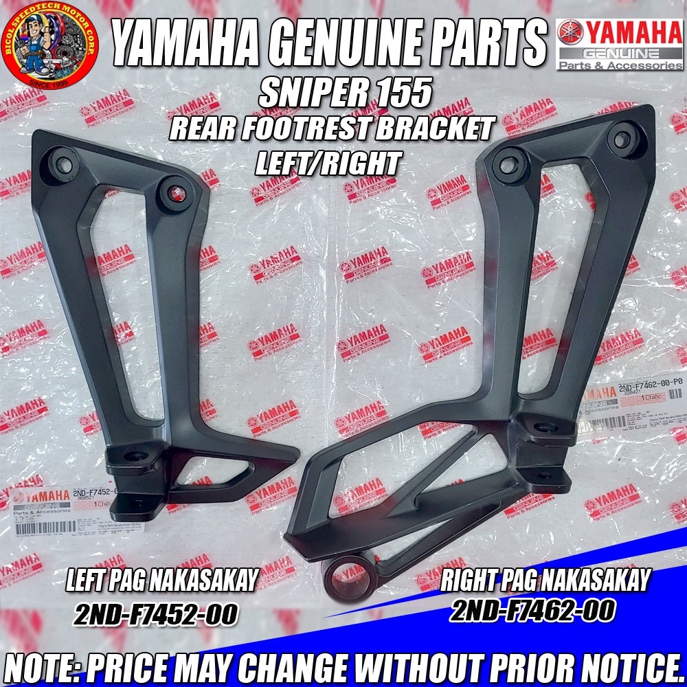 SNIPER 155 REAR FOOTREST BRACKET (YGP) (GENUINE LEFT- 2ND-F7452-00 ...