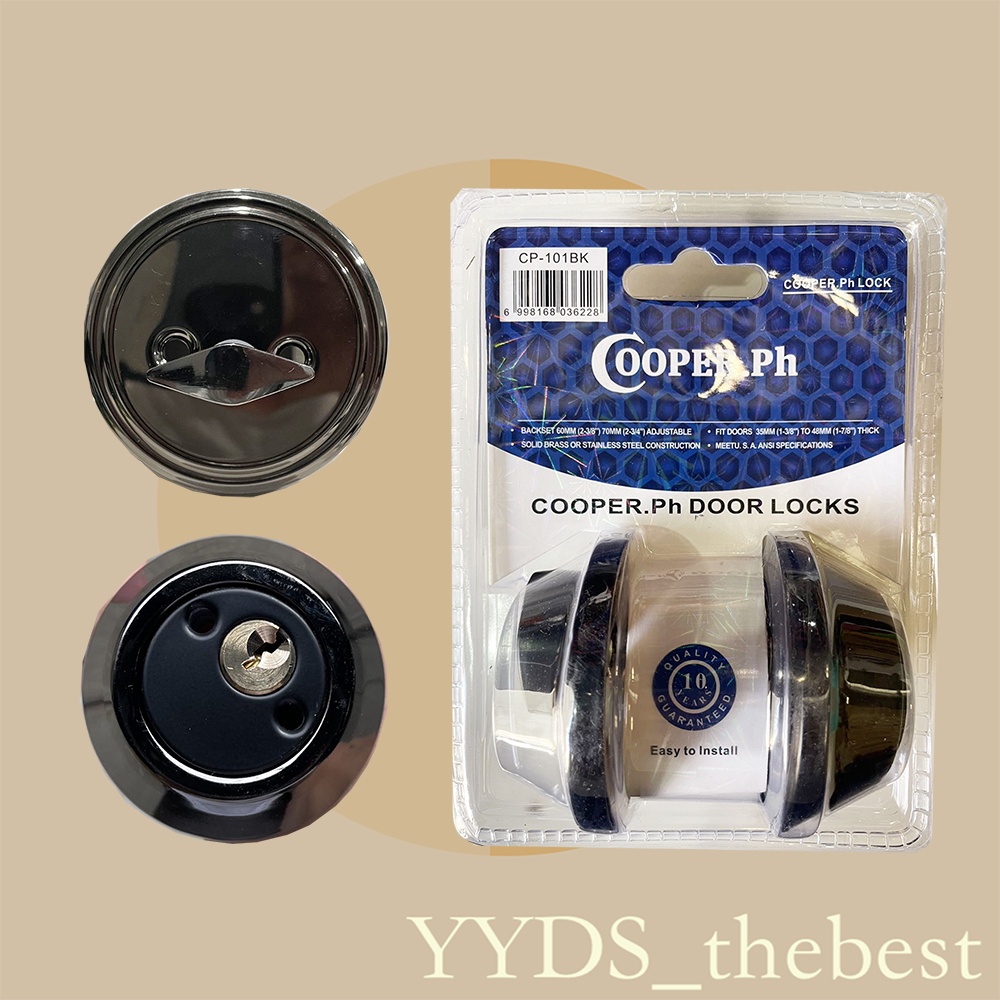 Cooper.ph deadbolt lock black silver gold door knob door lock | Shopee ...