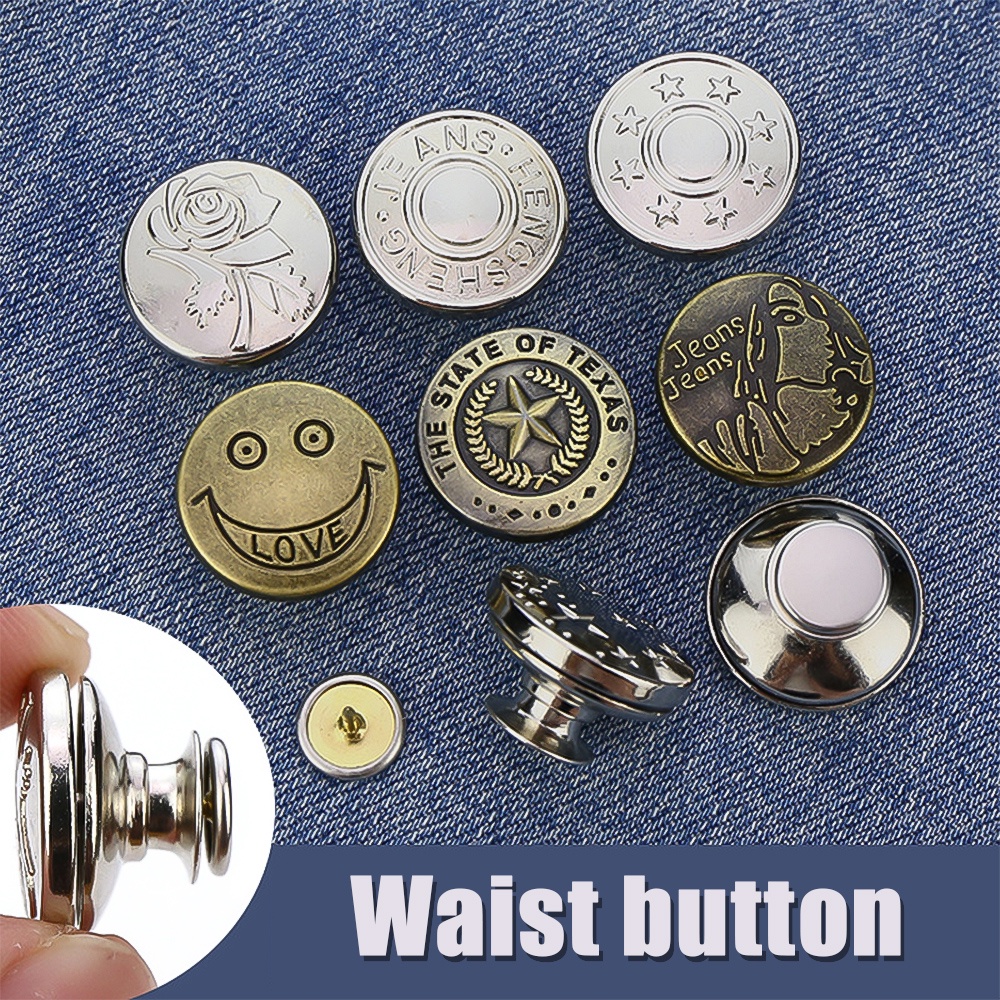 Snap Fastener Pants Pin Retractable Button Sewing-Free Buckles ...