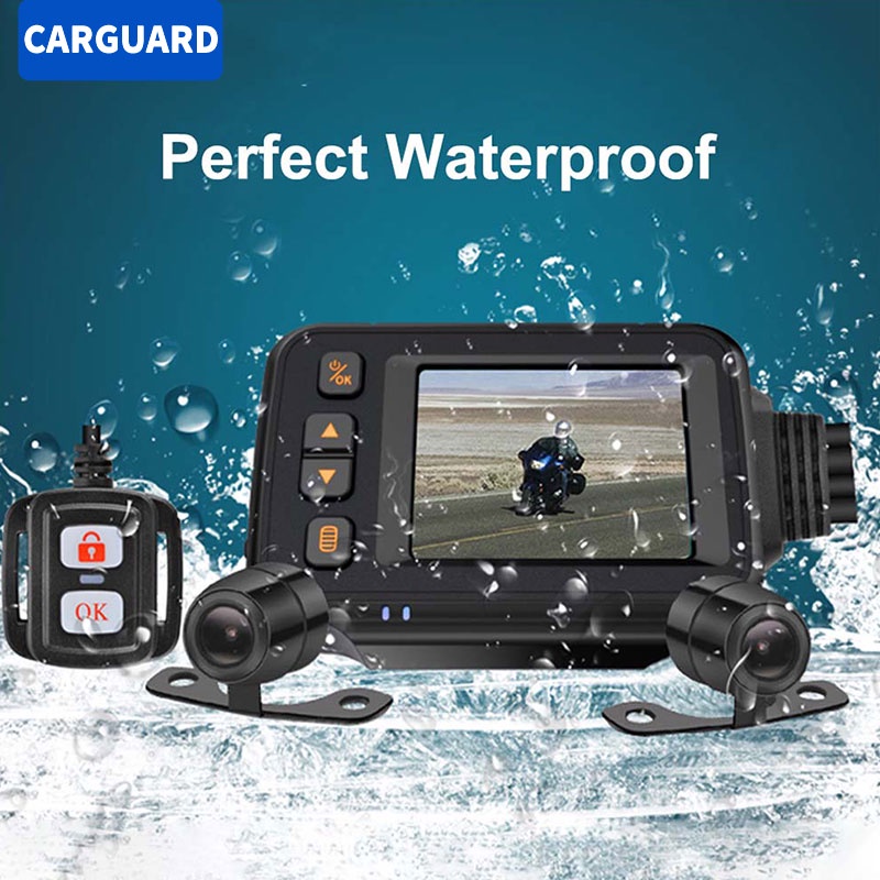 Carguard Waterproof Motorcycle Camera 720p Hd Front Rear View Driving ...