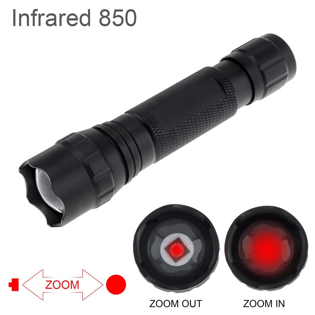 501F Mini LED Infrared IR 850nm Night Vision Zoom Flashlight Handheld ...
