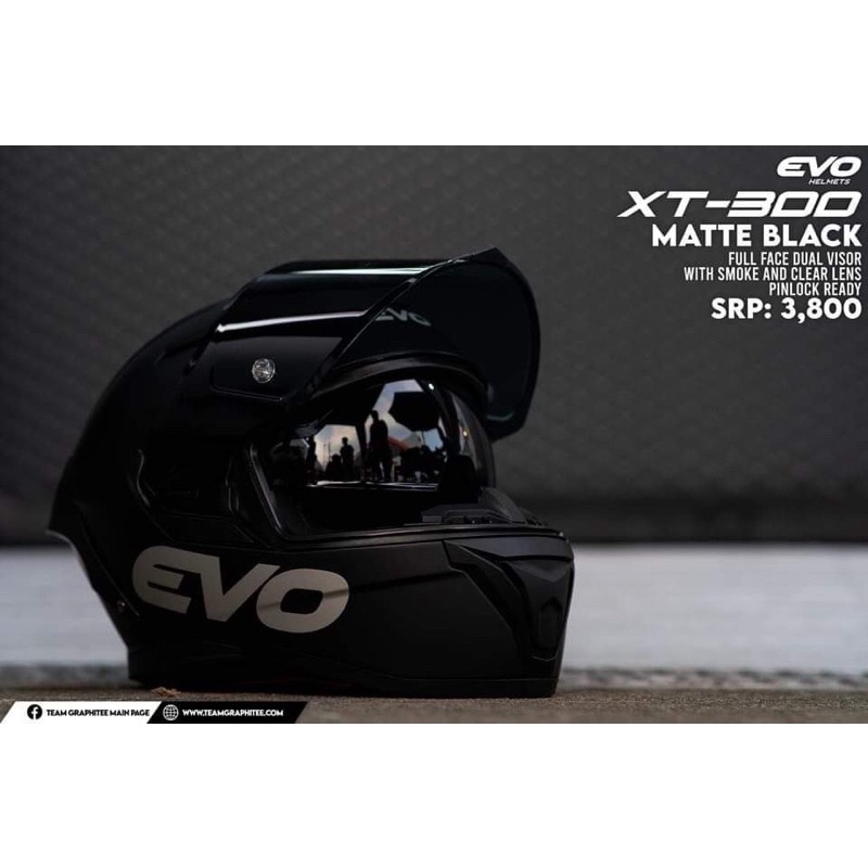 evo xt 300 full face dual visor helmet with FREE CLEAR LENS | Shopee ...