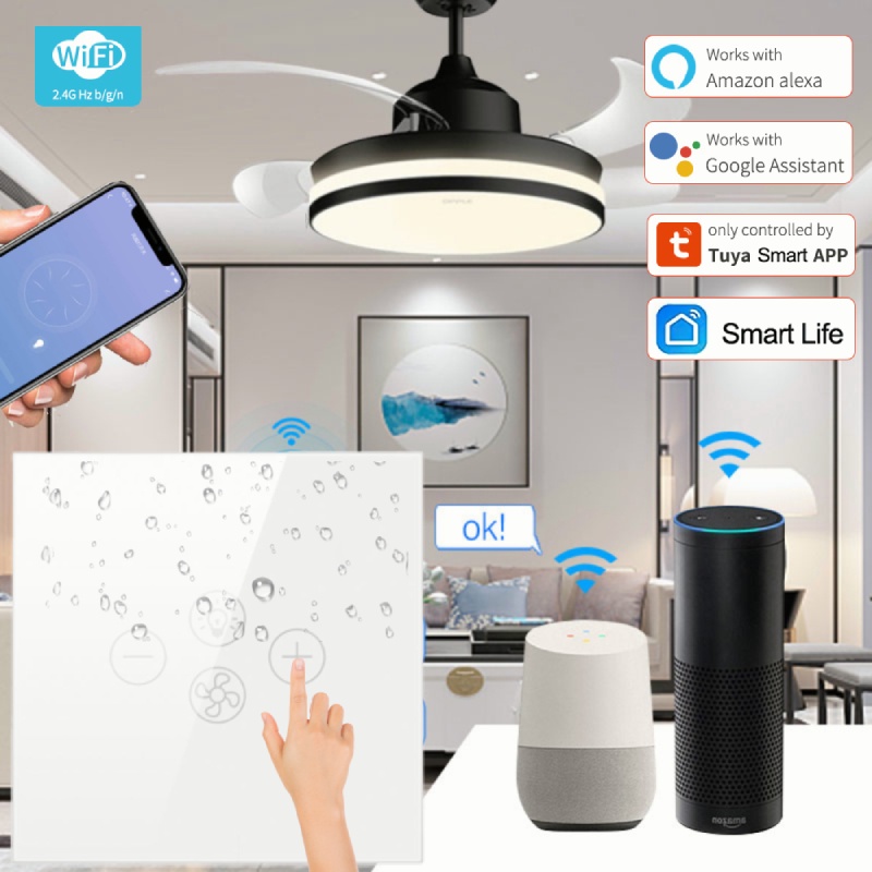 Tuya Wifi Fan Light Switch, Smart Ceiling Fan Lamp Switch with Various ...