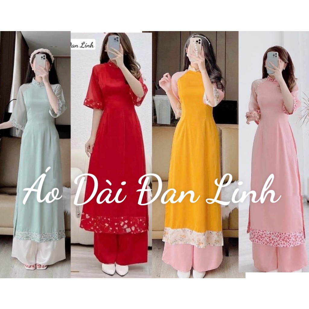 (A393-A818) New model modern ao dai spring flower ao dai - Dan Linh Ao ...