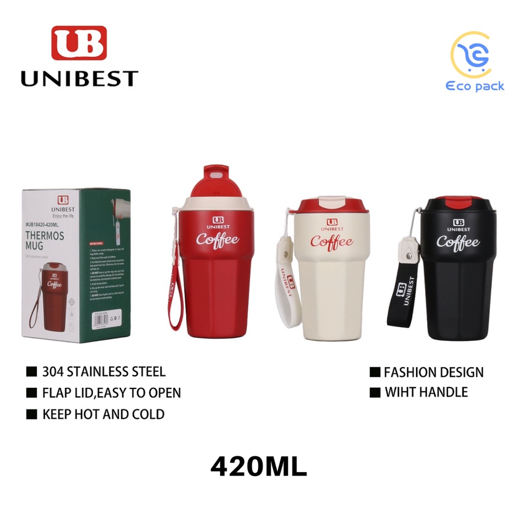 Unibest Coffee Mug Tumbler Cola Mug Insulated Vacuum Cup Stainless ...
