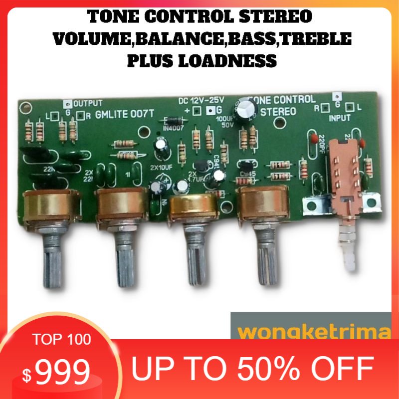 Tone CONTROL STEREO VOLUME BALANCE BASS TREBLE PLUS LOADNESS | Shopee ...