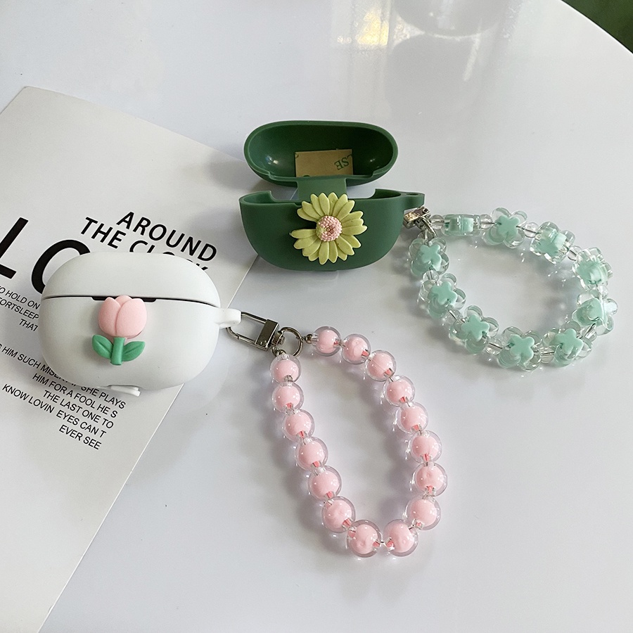 Cute Case for Anker Soundcore R100 case tulips / Daisy flower Earphone ...