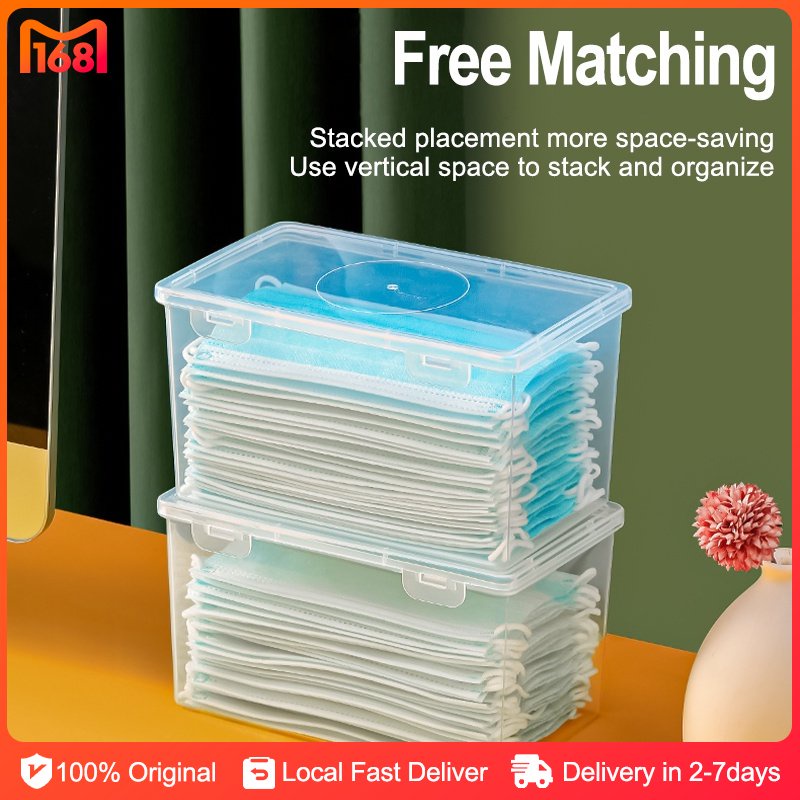 Mask Storage Box Portable Multifunctional Storage Artifact With Cover ...