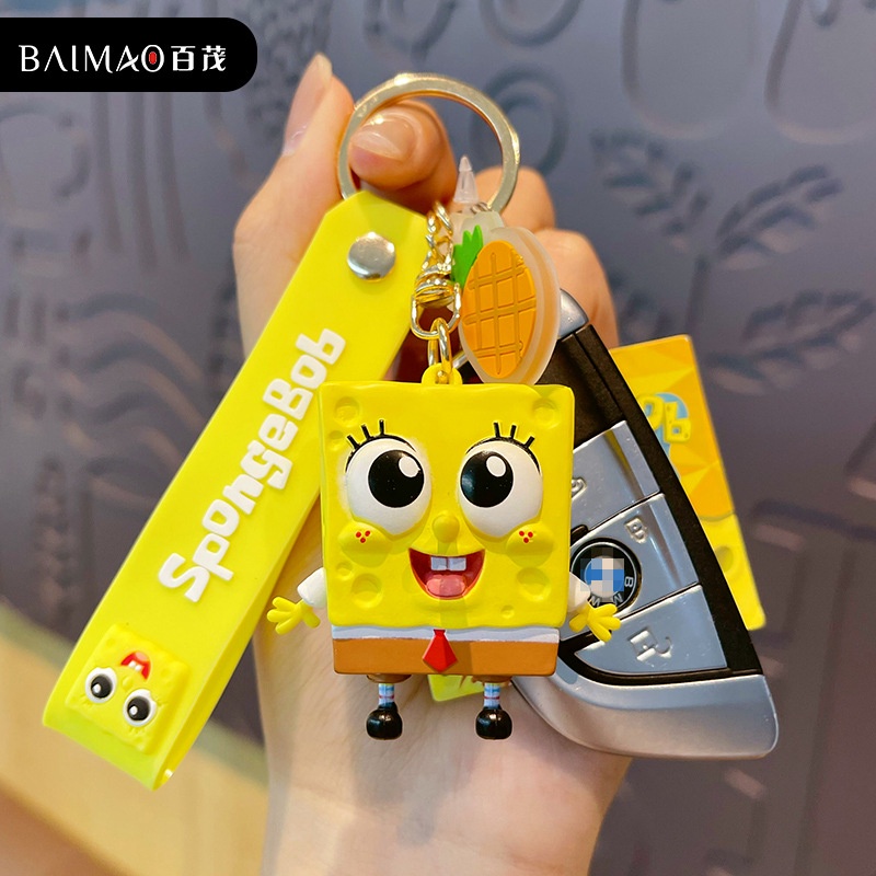 Cartoon SpongeBob SquarePants star keychain female cute exquisite car ...