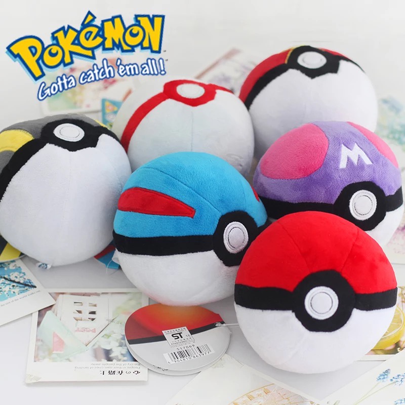 Anime 12cm Pokemon pokeBall Cute Plush Plush Dolls pokemon Stuffed Doll ...