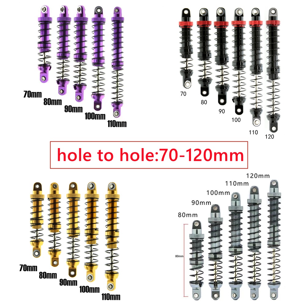 2pcs Metal Shock Absorber Oil Damper Dual Springs for 1/10 RC Crawler ...
