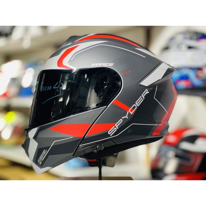 SPYDER FORCE GD S3 Modular Dual Visor Helmet + Free Clear Visor (REBEL ...