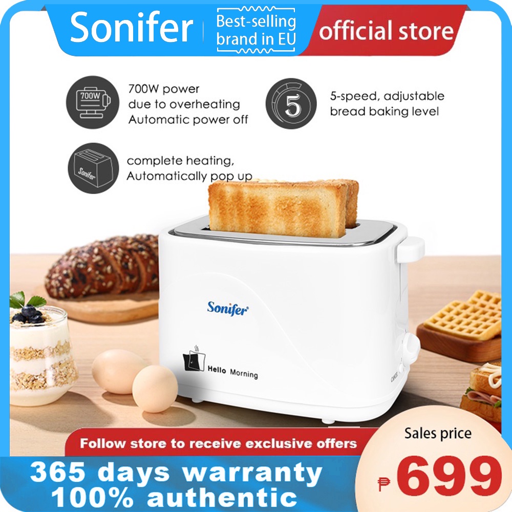 HW Sonifer home kitchen bread toaster 2 slice 2-Slot electric breakfast ...
