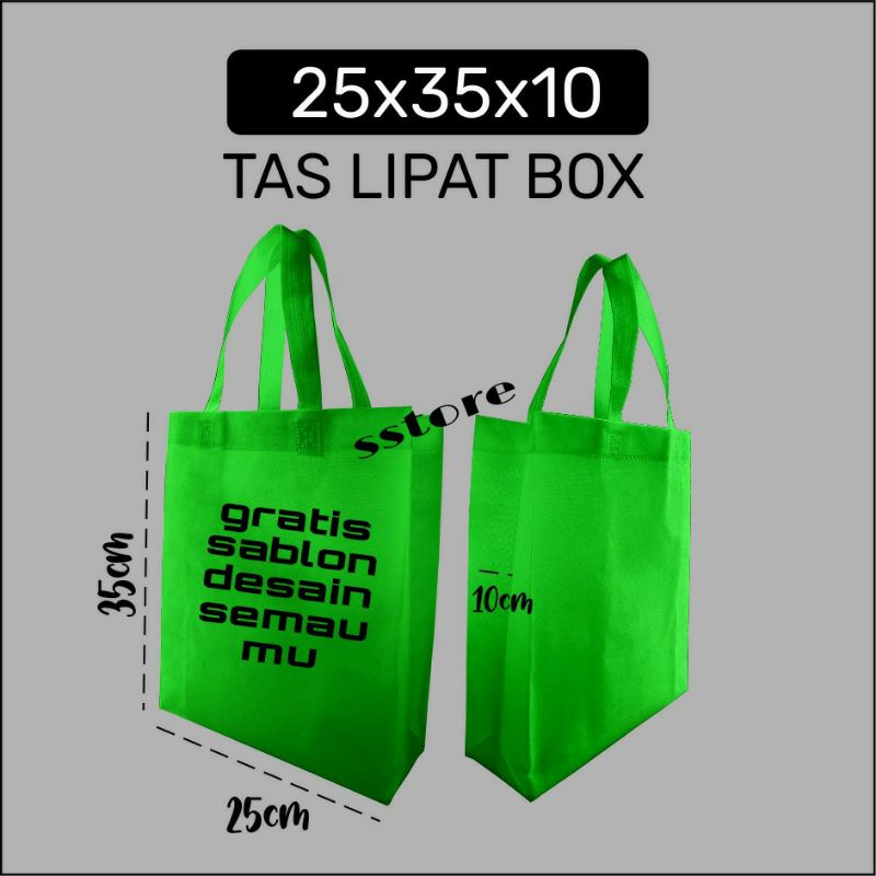 Tas sablon custom boxbag 25x35 sablon - spunbond boxbax custom sablon ...