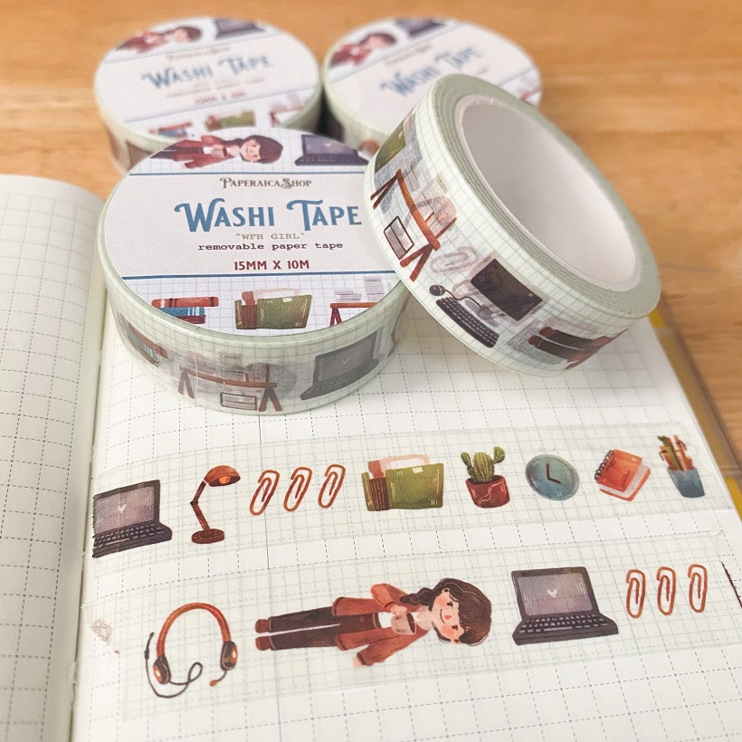 WFH Girl Washi Tape, Vintage Washi, Design Tape, Journaling Tape ...