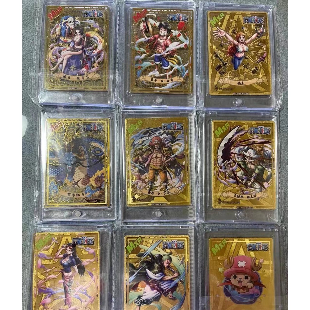 One piece cartoon card metal card a set of 9 cards Luffy Nami Solon BOA ...