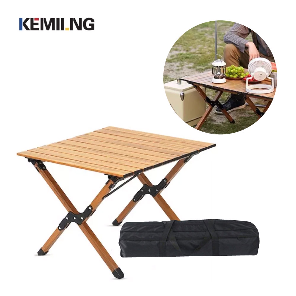 Kemilng Outdoor Wood-like Camping Table | 60x60cm Camping Eggroll ...