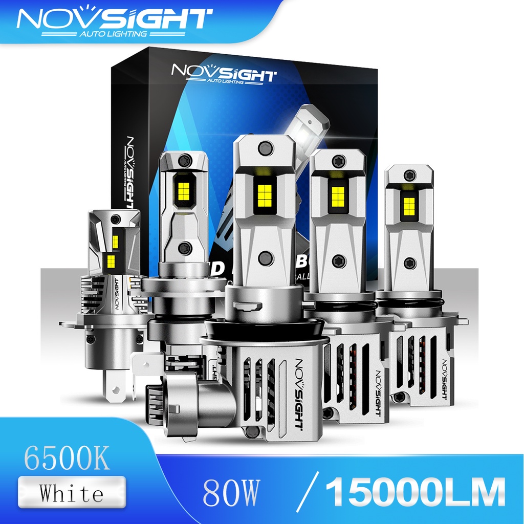 Novsight N66 Car H4 LED Headlight H11 H7 9005 9006 80w 15000Lm 6500k 2 Pieces | Shopee Philippines