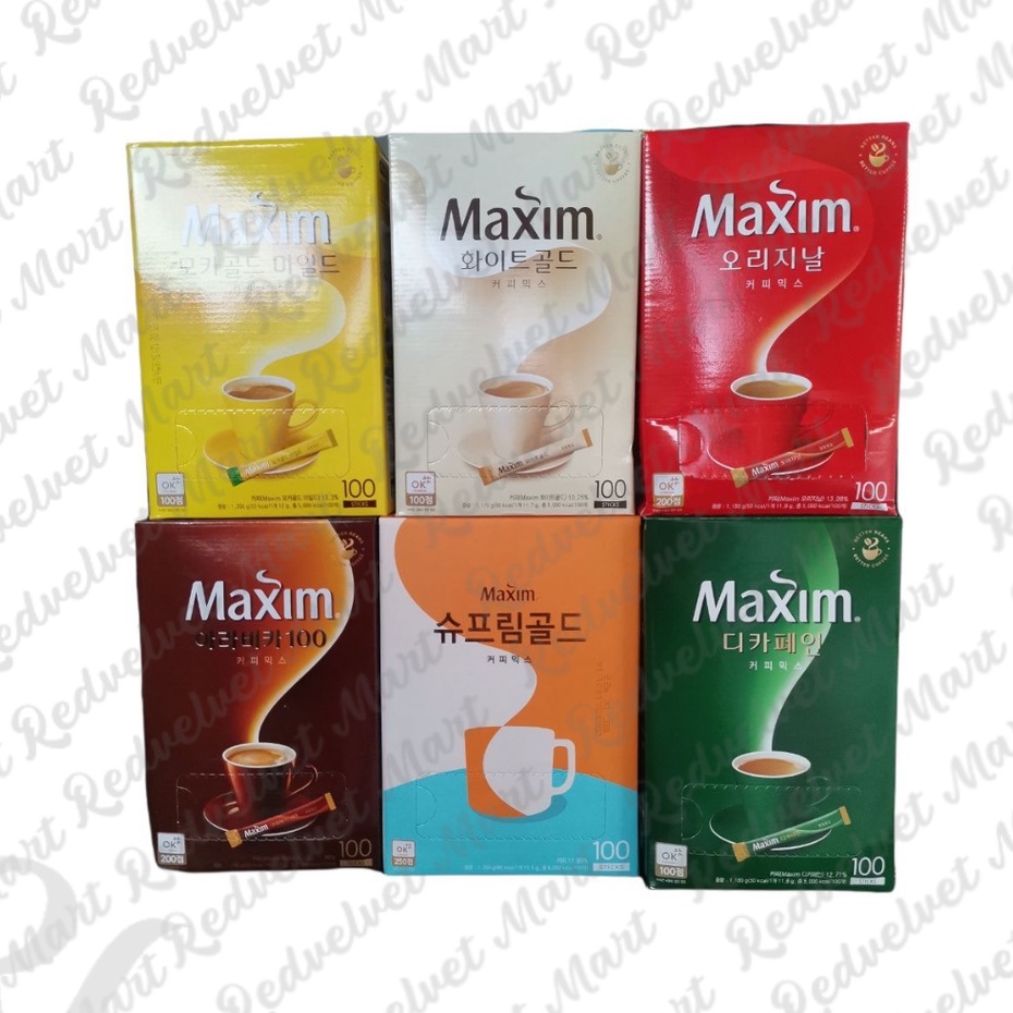 MAXIM COFFEE 100 STICKS (ORIGINAL/MOCHA GOLD/WHITE GOLD/SUPREME GOLD ...
