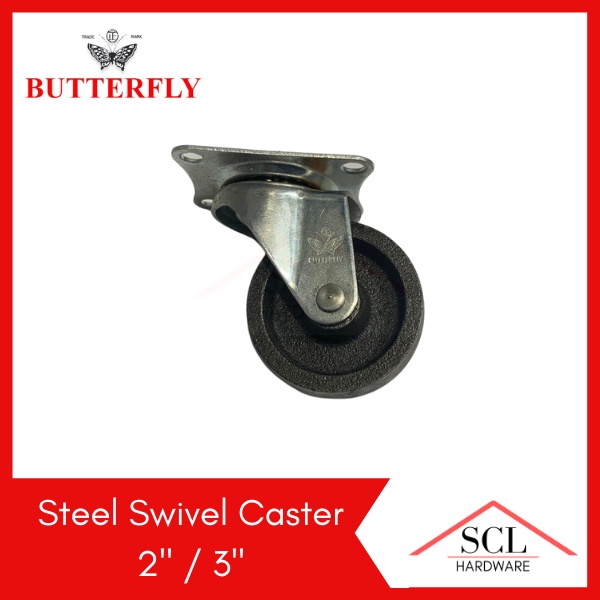 BUTTERFLY Steel Swivel Caster 2" / 3" | Shopee Philippines
