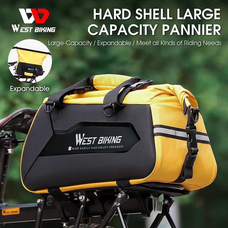 WEST BIKING 13-25L Hard Shell Bike Trunk Bag Large Capacity MTB Road ...