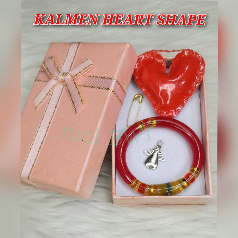 Heart kalmen +Bangles with Center medal Angel|St.benedict|Padre pio etc ...