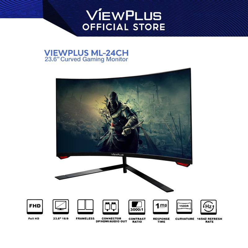 Viewplus 23.6" 165Hz Curved Gaming Monitor ML-24CH, FHD, VA, DP/HDMI, 1ms | Shopee Philippines