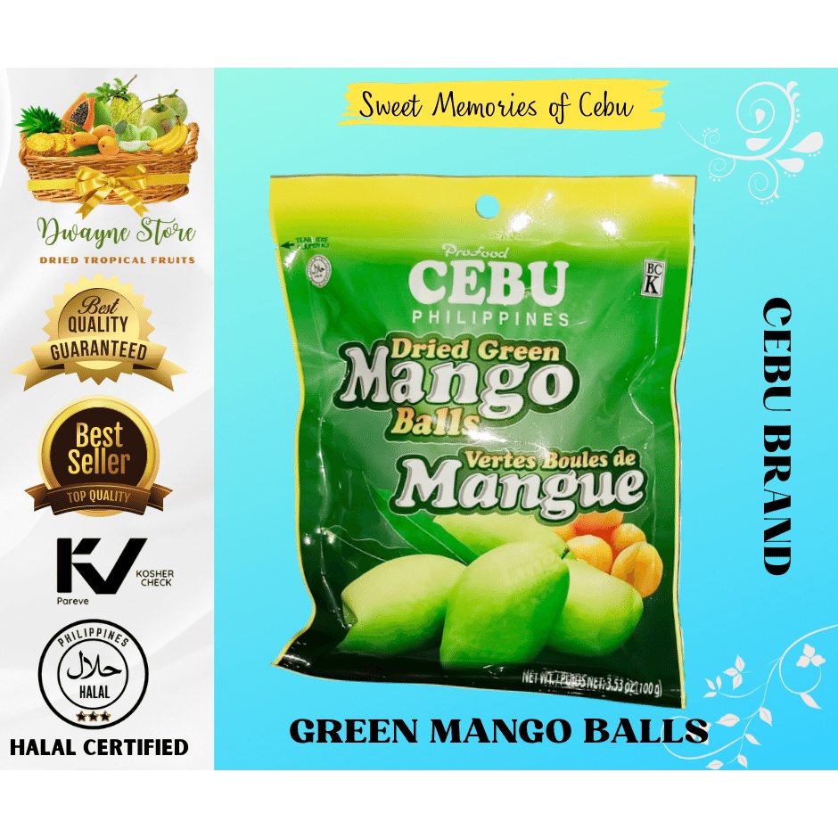 CEBU BRAND DRIED GREEN MANGO BALLS 100G | Shopee Philippines