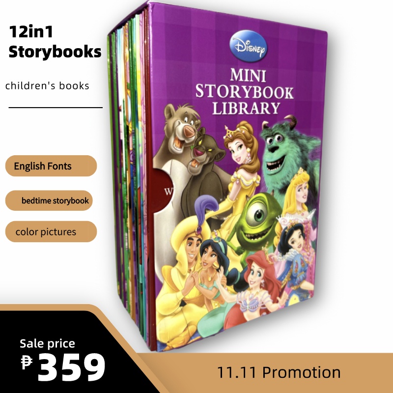 12 In 1 Mini Storybook Library Kids Toddler Children Story Book ...