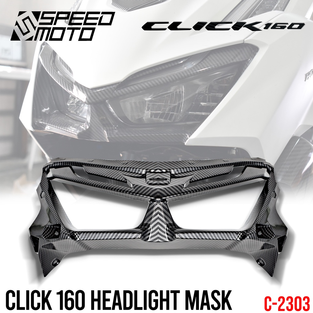 HONDA CLICK 160 HEADLIGHT MASK GARNISH CARBON C-2303 FOR CLICK 160 ...