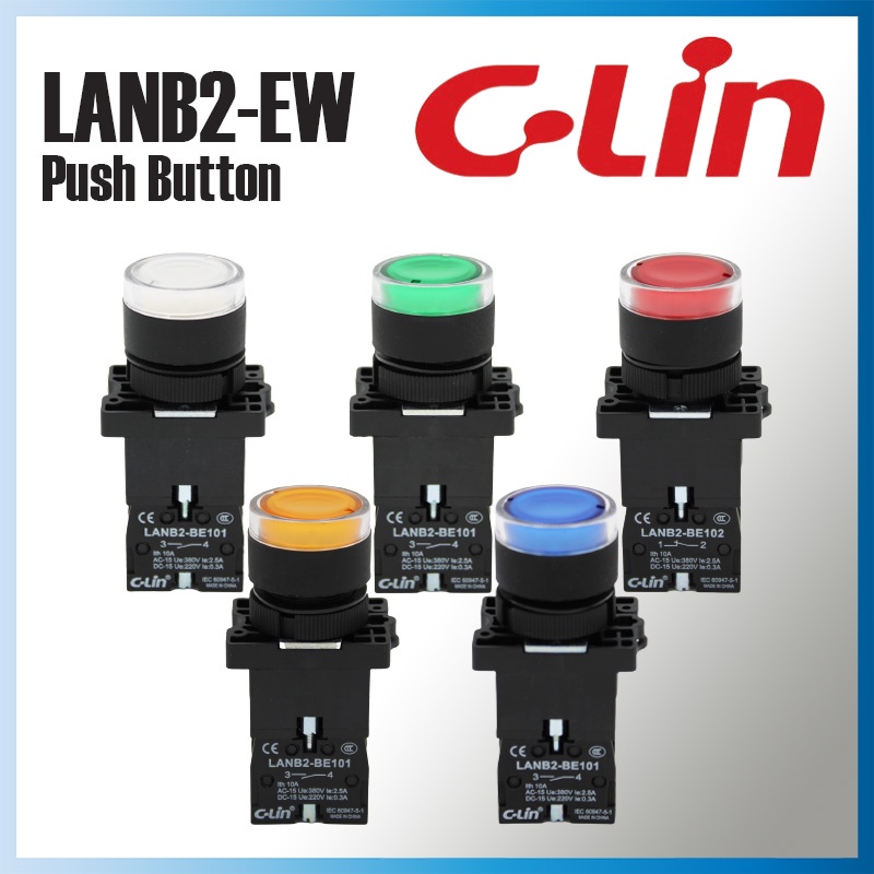 LANB2-EW Push Button Switch There Is A Light Show. 22mm.24VAC/DC Power ...