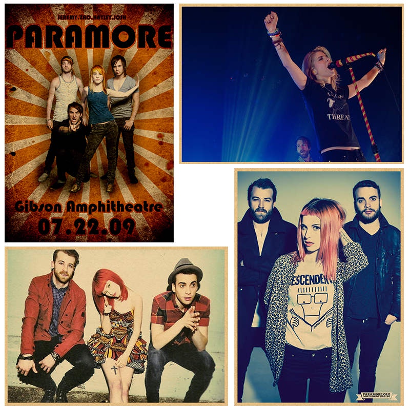 Hot Paramore 2 alternative rock band Kraft paper Posters music team ...