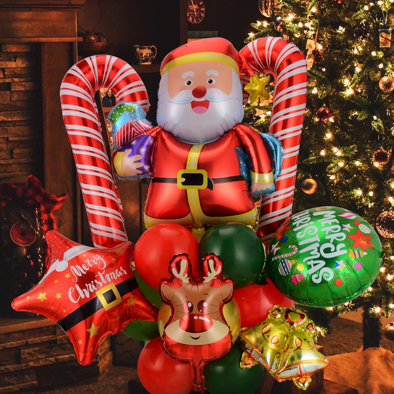 17pcs/set Christmas foil balloon set Snowman Santa Claus Christmas tree ...
