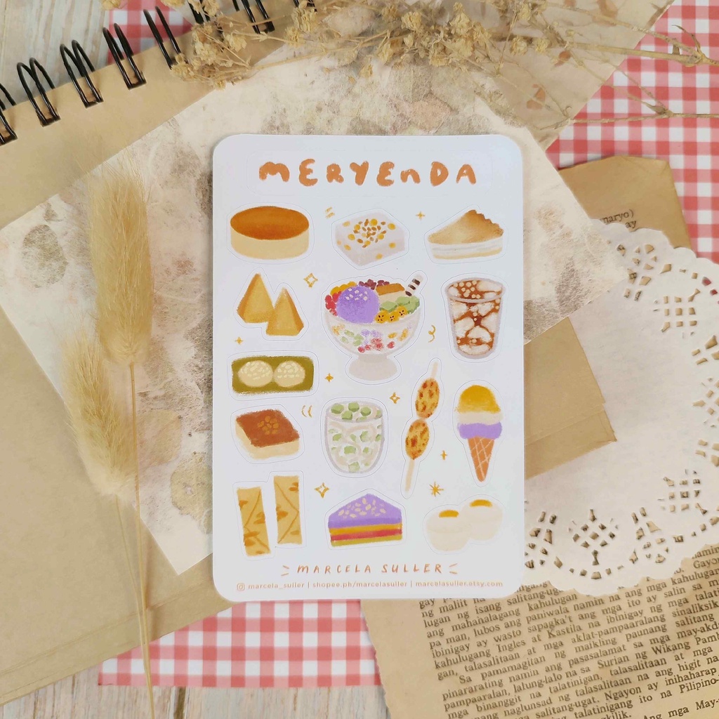 Meryenda (version 1) Filipino snacks journal planner scrapbook stickers ...