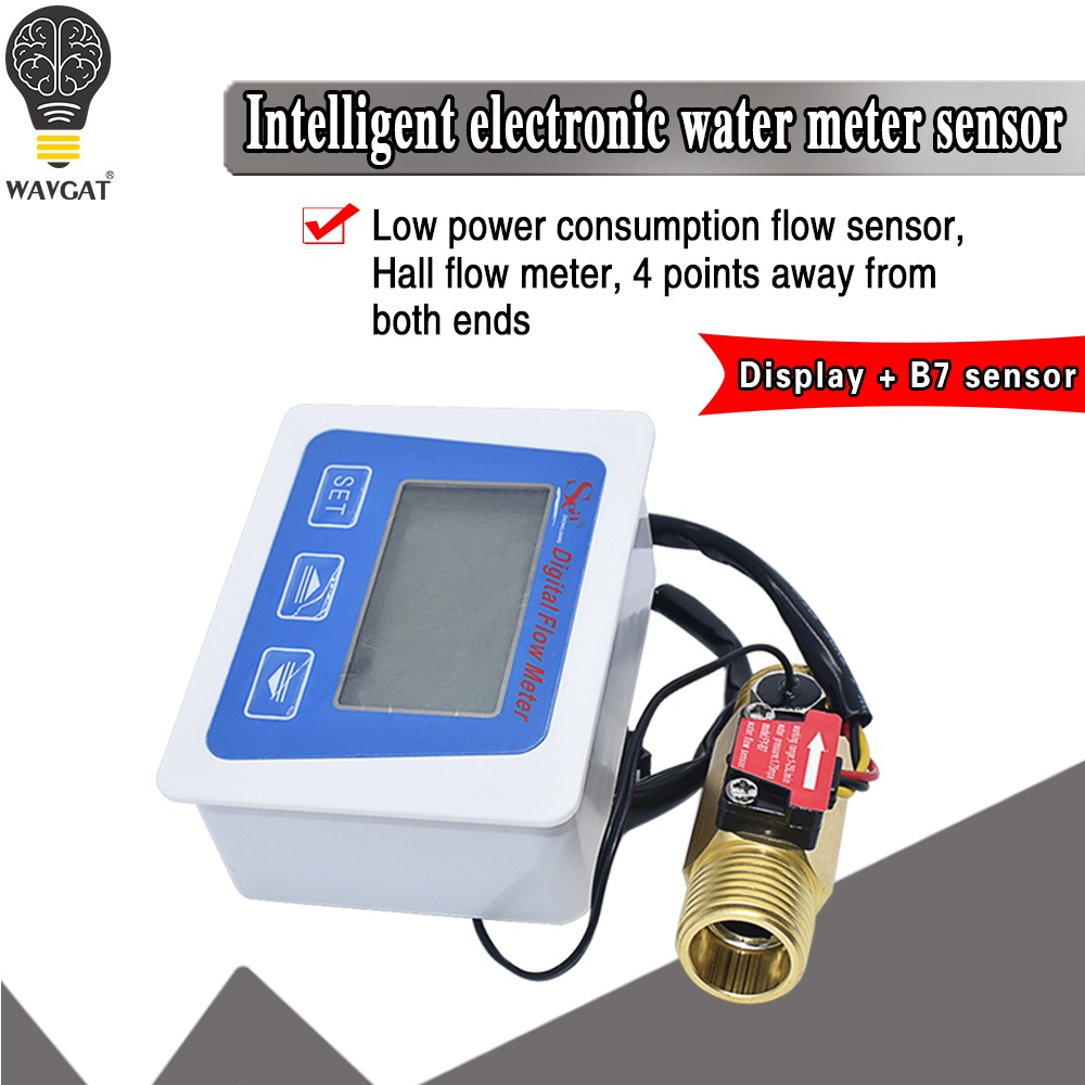 Digital Lcd Display Water Flow Sensor Meter Flowmeter Totameter