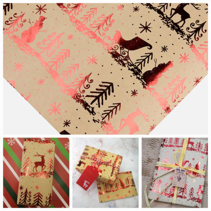 Sold per Sheet Kraft Gift Wrapper for Christmas & Any Occasion ...