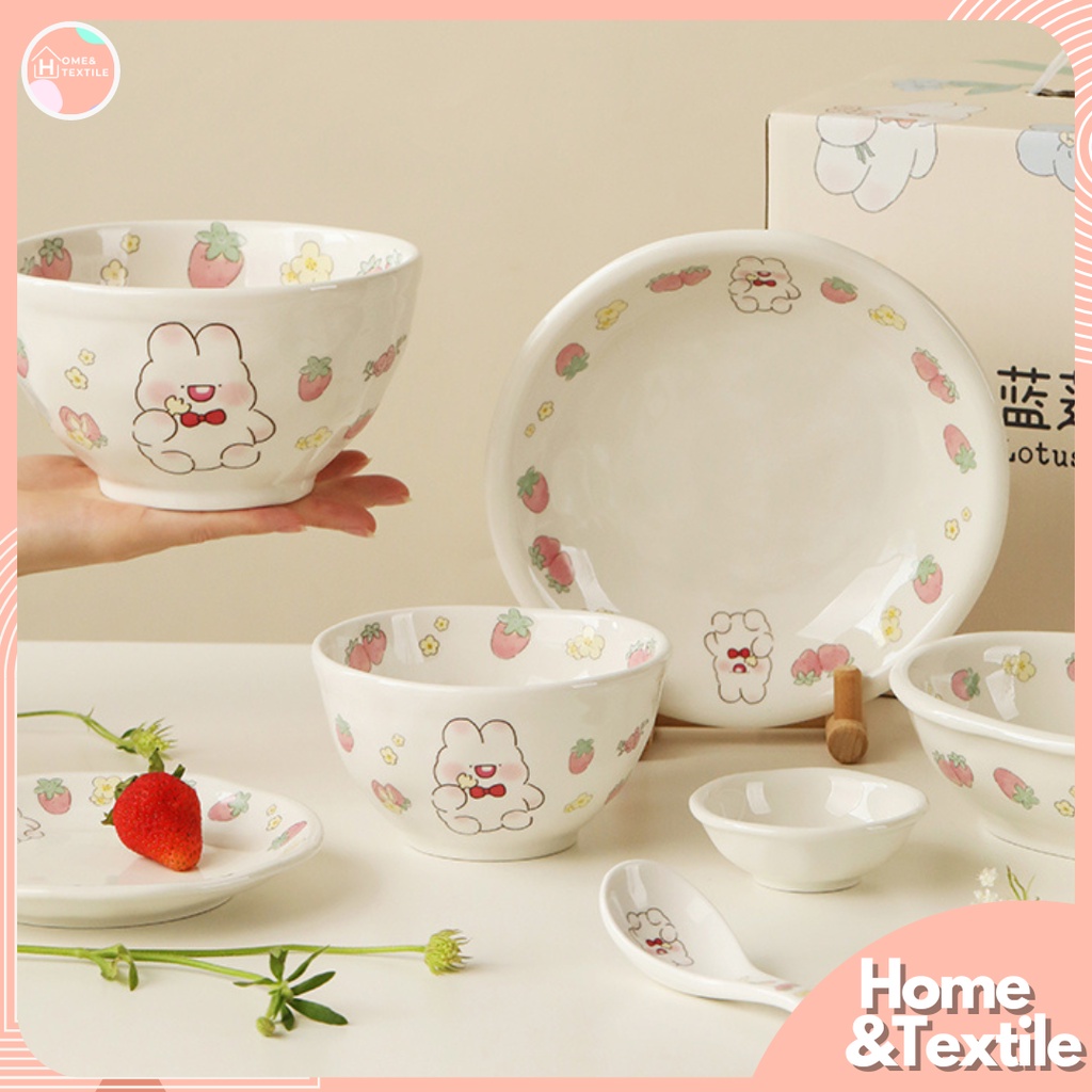 Japanese Style Momo Rabbit Ceramic Dinnerware Set | Shopee Philippines