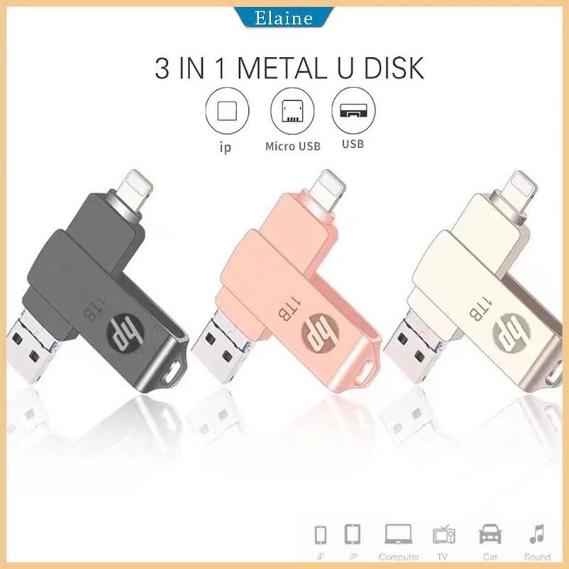 HP Flash Drive OTG Metal USB 1TB 32GB OTG Pen Drive USB 3.0 Flash Disk ...