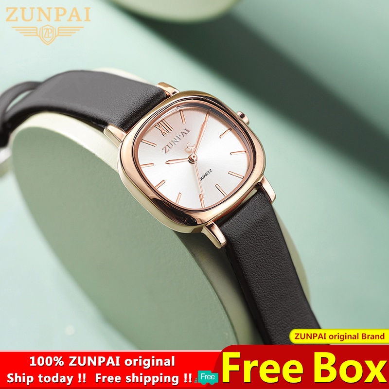ZUNPAI Watch for Woman Original Waterproof Leather Fashion Girls Quartz ...
