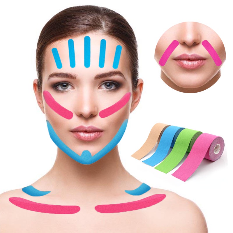 2.5CM*5M Kinesiology Tape For Face V Line Neck Eyes Lifting Wrinkle ...