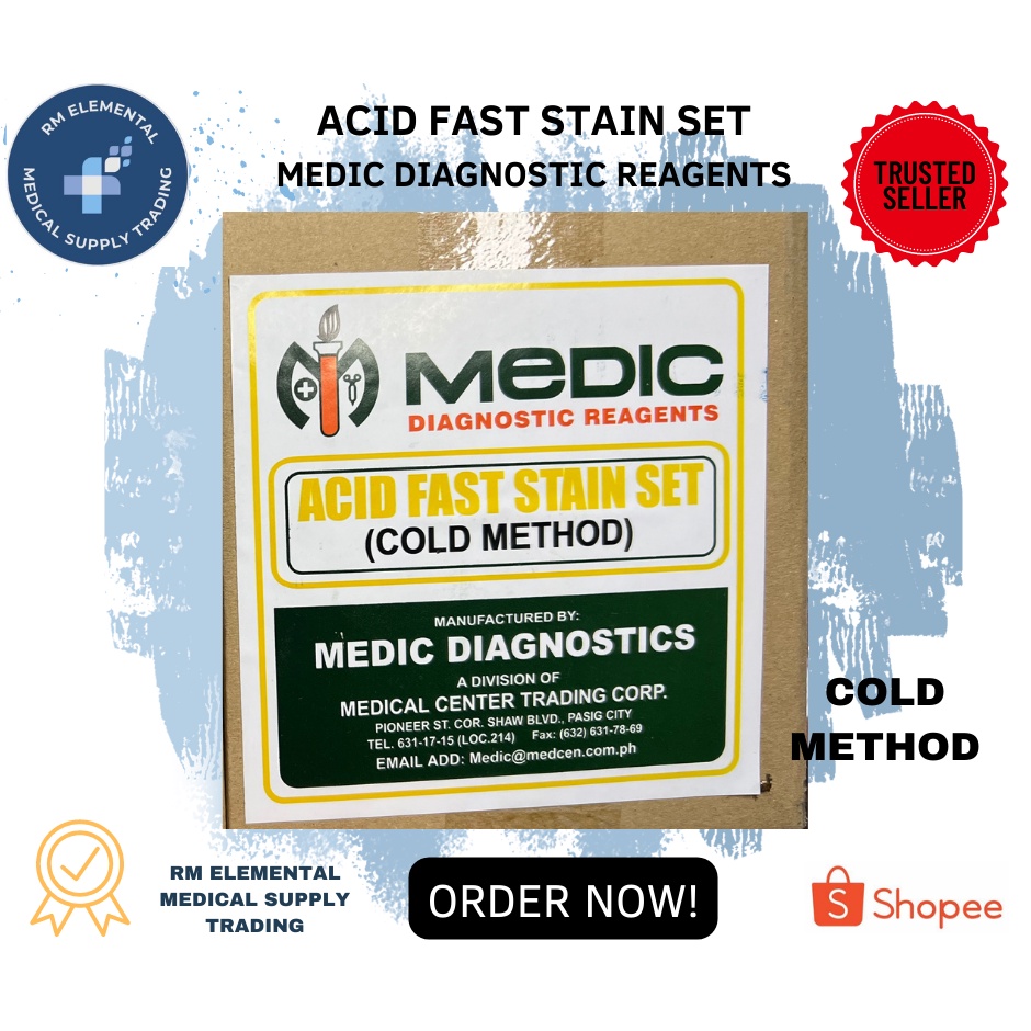 ACID FAST STAIN SET (COLD AND HOT METHOD) MEDIC DIAGNOSTIC REAGENT ...