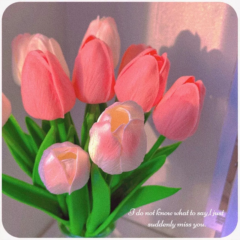 Ins Tulip Flower Artificial Flowers Photo Prop Home Decor Girl Gift ...