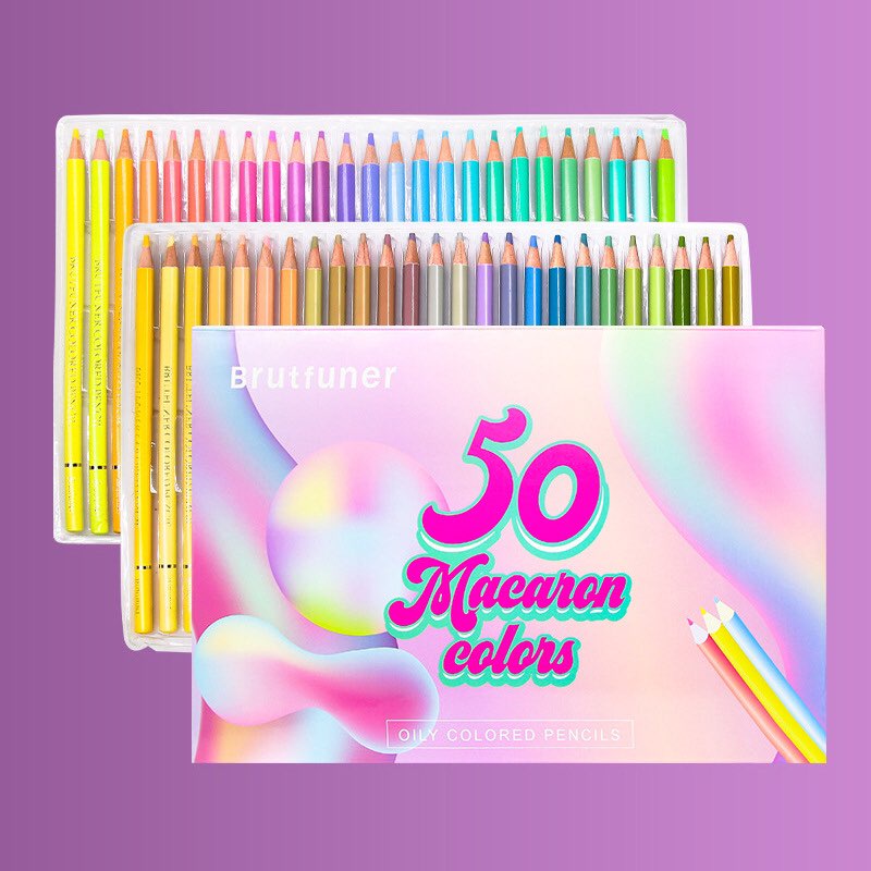 Brutfuner Macaron Colors Oil Pencil Set (50 colors) | Shopee Philippines